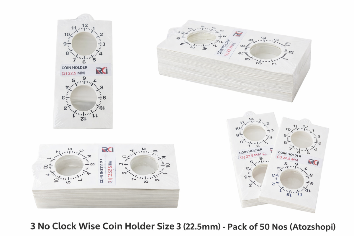 Clock Wise Coin Holder Size 3 (22.5mm) - Pack of 50 Nos (Atozshopi ...